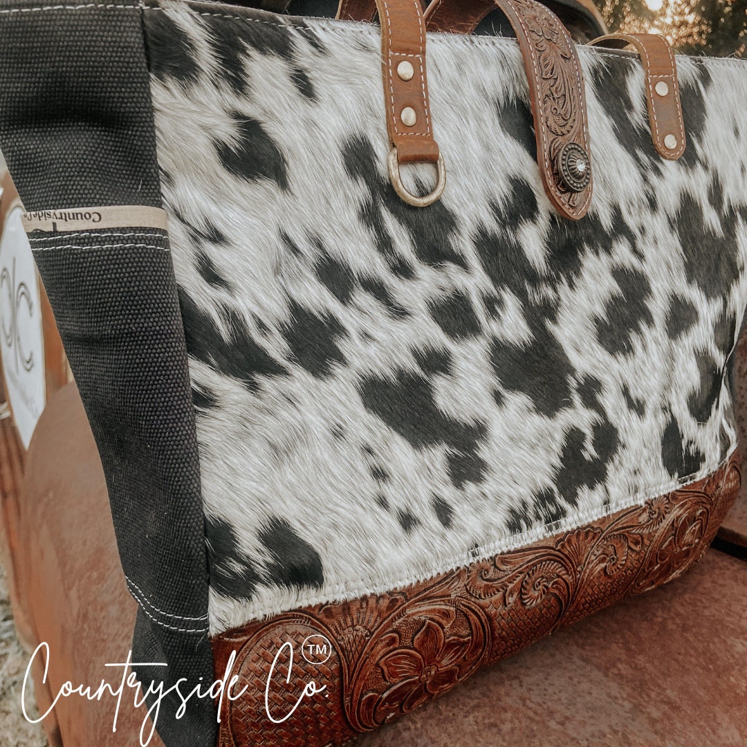 Darby Cowhide Carry All Bag by Countryside Co. Overnight Bag, Computer ...