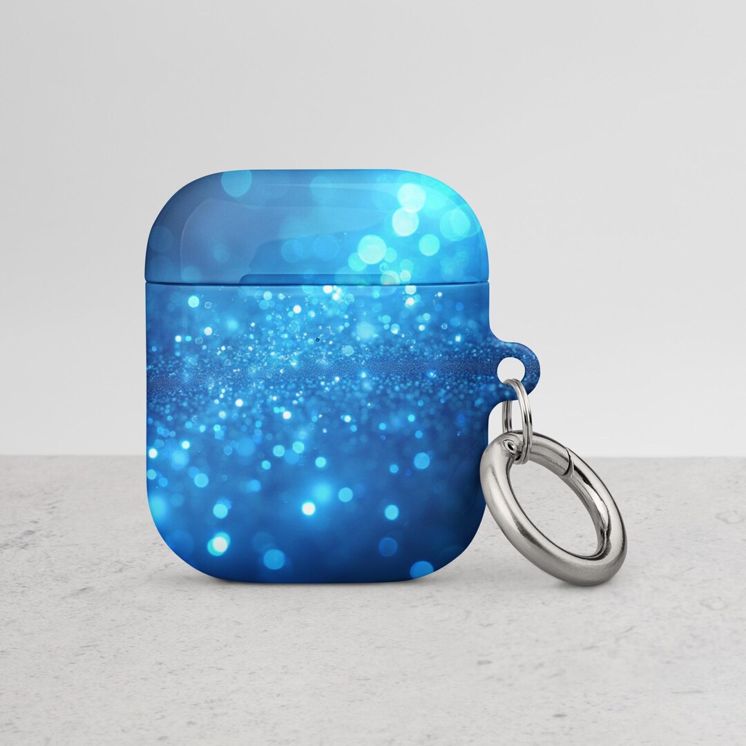 Blue Sparkle AirPod Case, Glowing Blue Glitter AirPod Case, Stylish ...