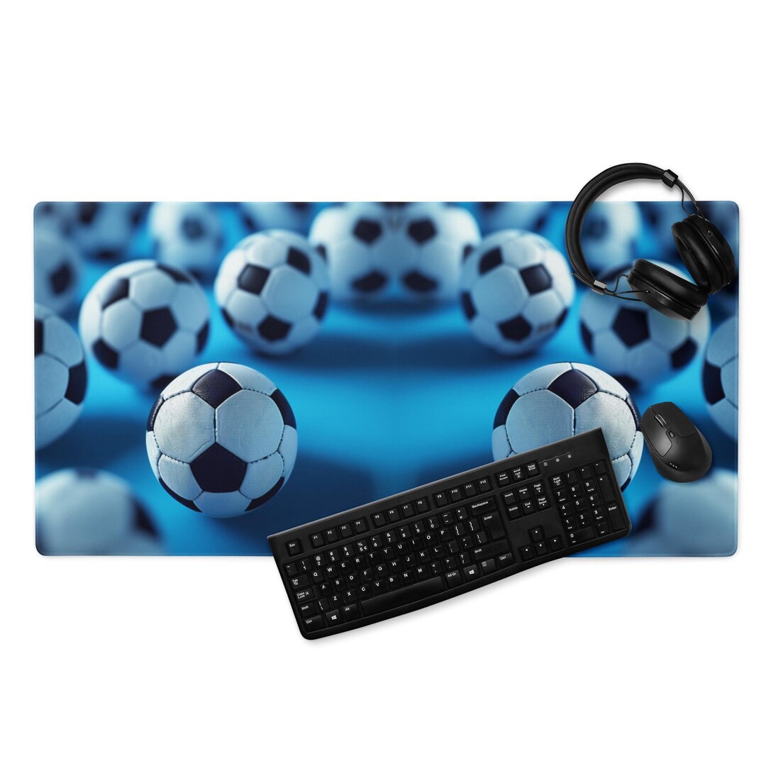 Soccer Ball Pattern Desk Mat, Large Desk Mat 36x18, Small Desk Mat ...