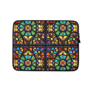 Colorful Stained Glass Pattern Laptop Sleeve, Artistic Computer Cover ...
