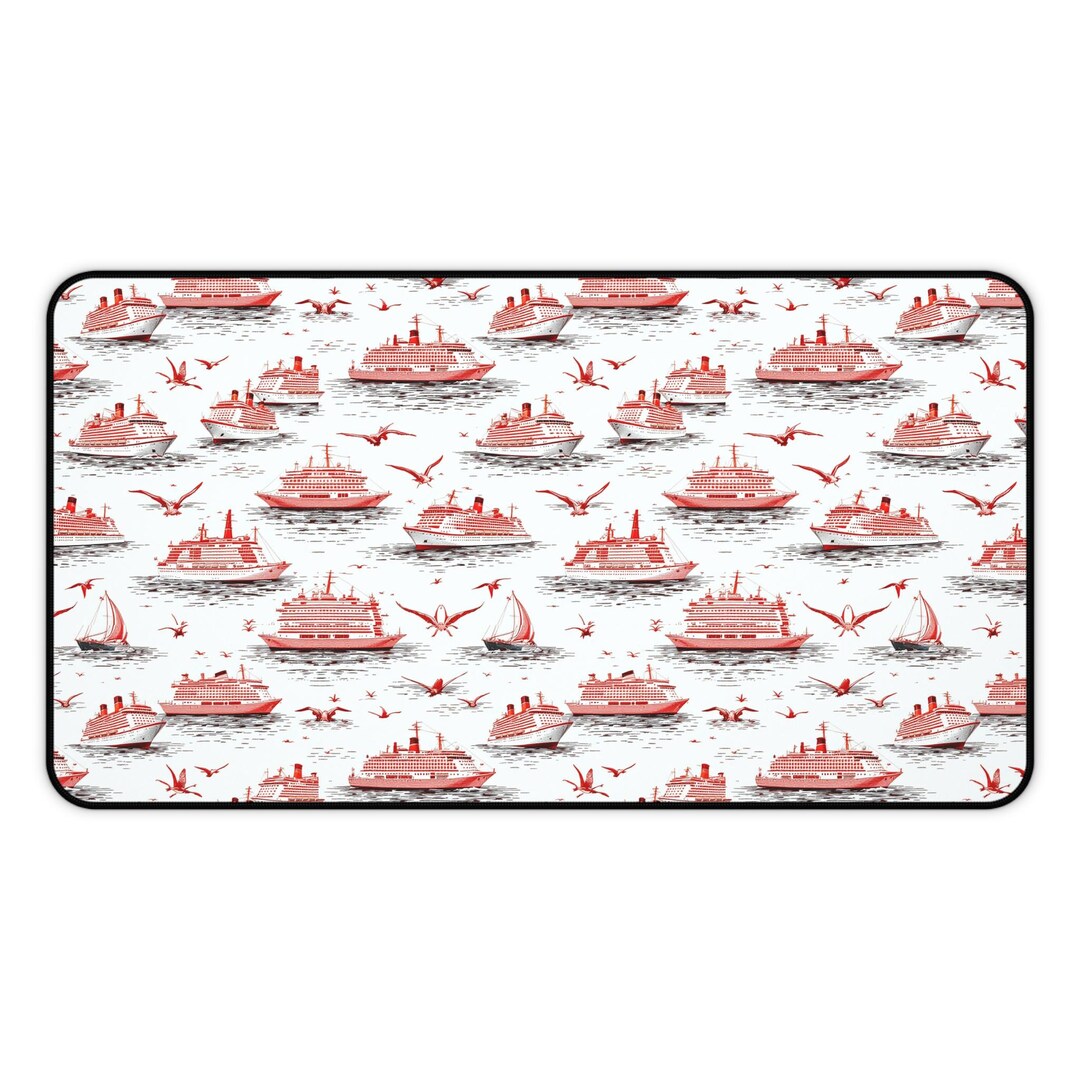 Ocean Themed Desk Mat, Cruise Ship Pattern Desk Mat, Nautical Office ...