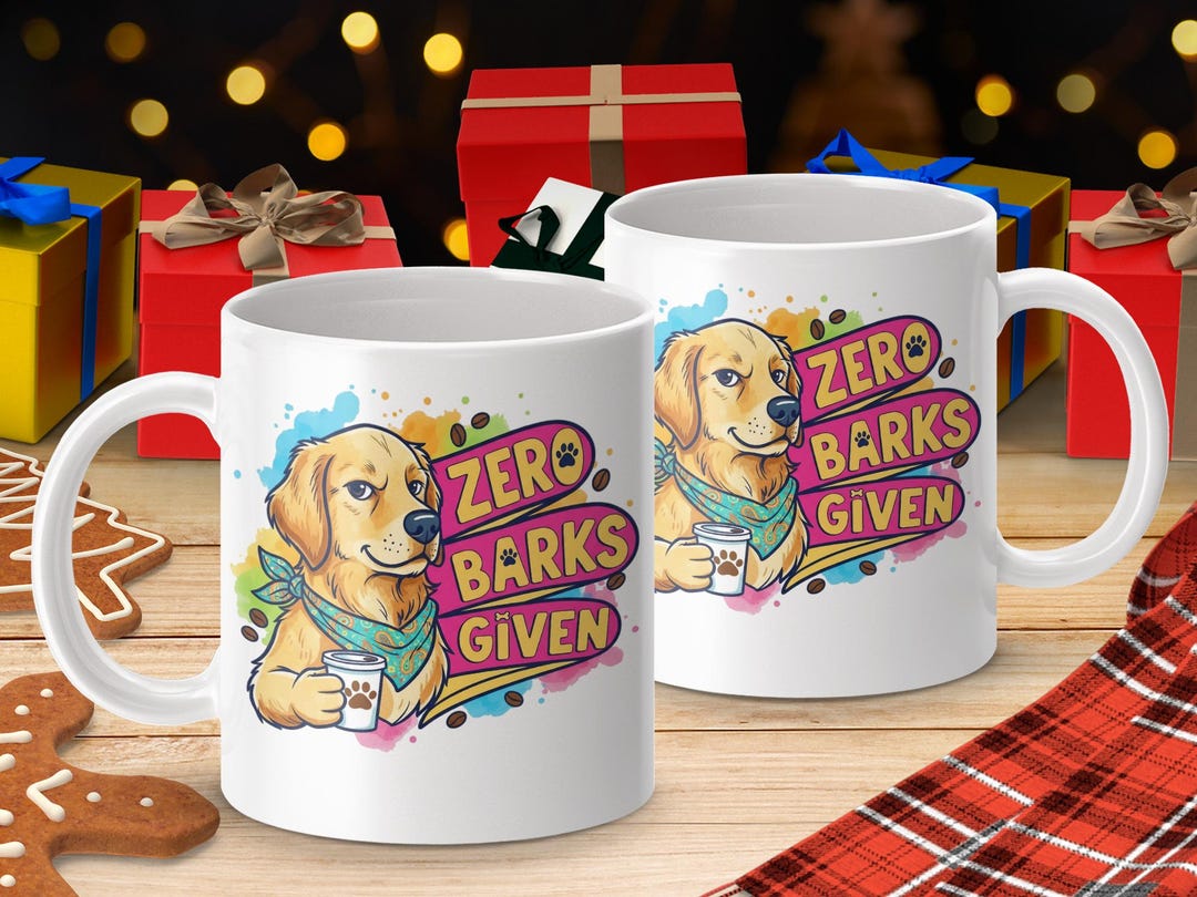Zero Barks Given, Golden Retriever, Mugs and Glassware, Bandana Dog ...