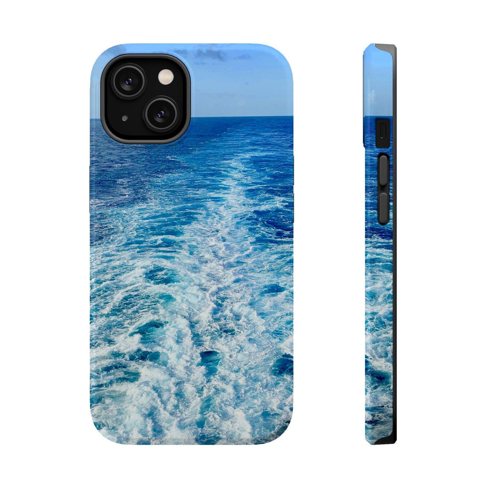 Ocean Waves Design Magsafe iPhone Case, Blue Sea Print iPhone 12 Case ...