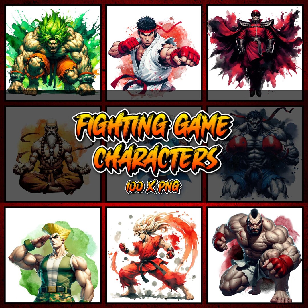 100 Fighting Game Characters Bundle PNG, Fighter Collection Png, Game ...