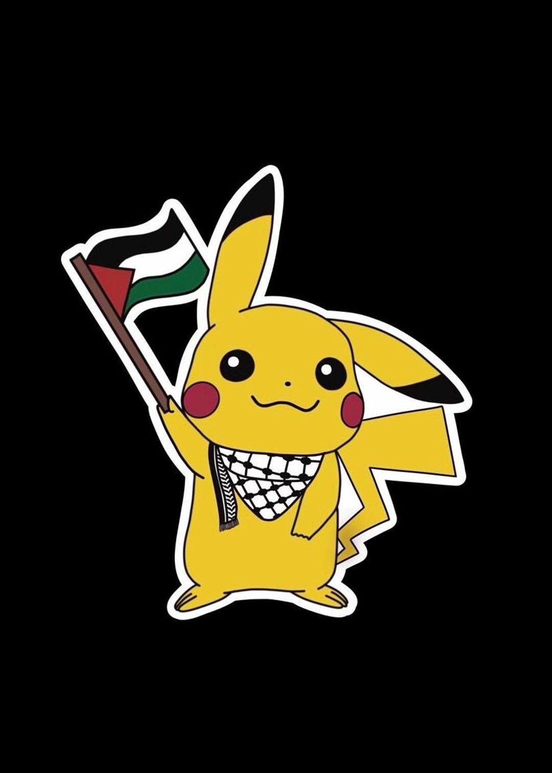 Pikachu X Palestine Sticker flag & Kuffiyeh - Etsy