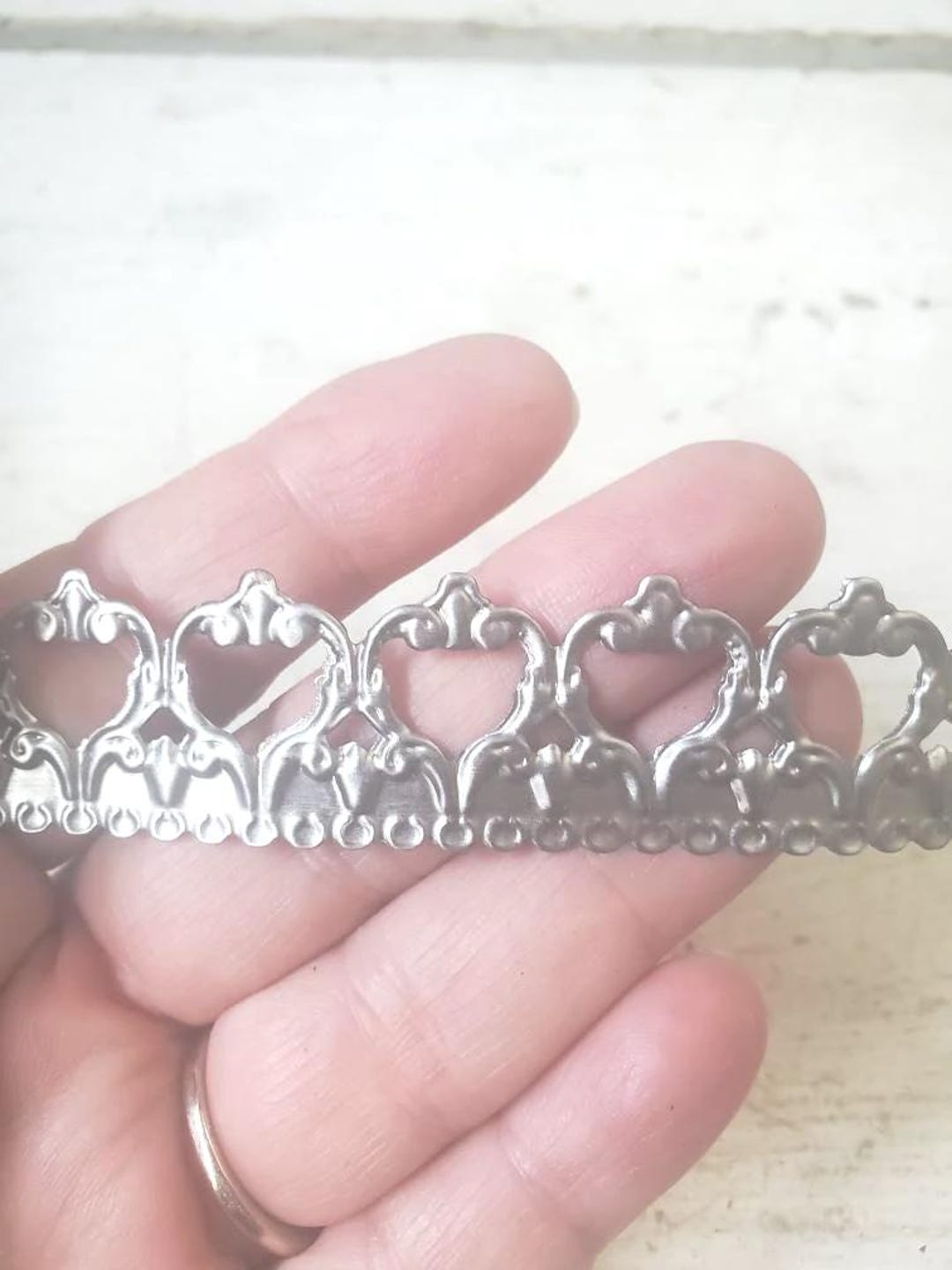 3 FEET Metal Lace Ribbon Tin Filigree Edging Decorative Trim for ...