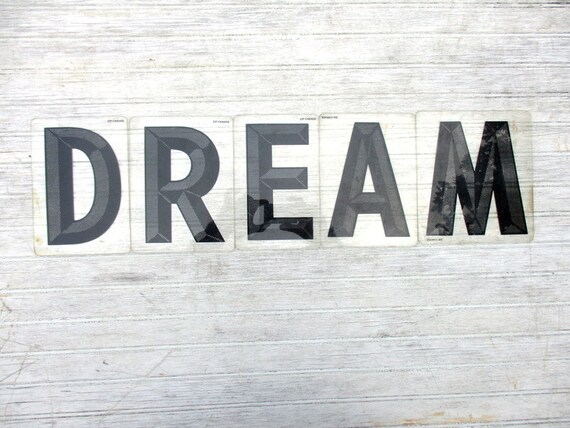 Vintage Plastic Signage Letters Tiles Dream Sign Bedroom Decor | Etsy