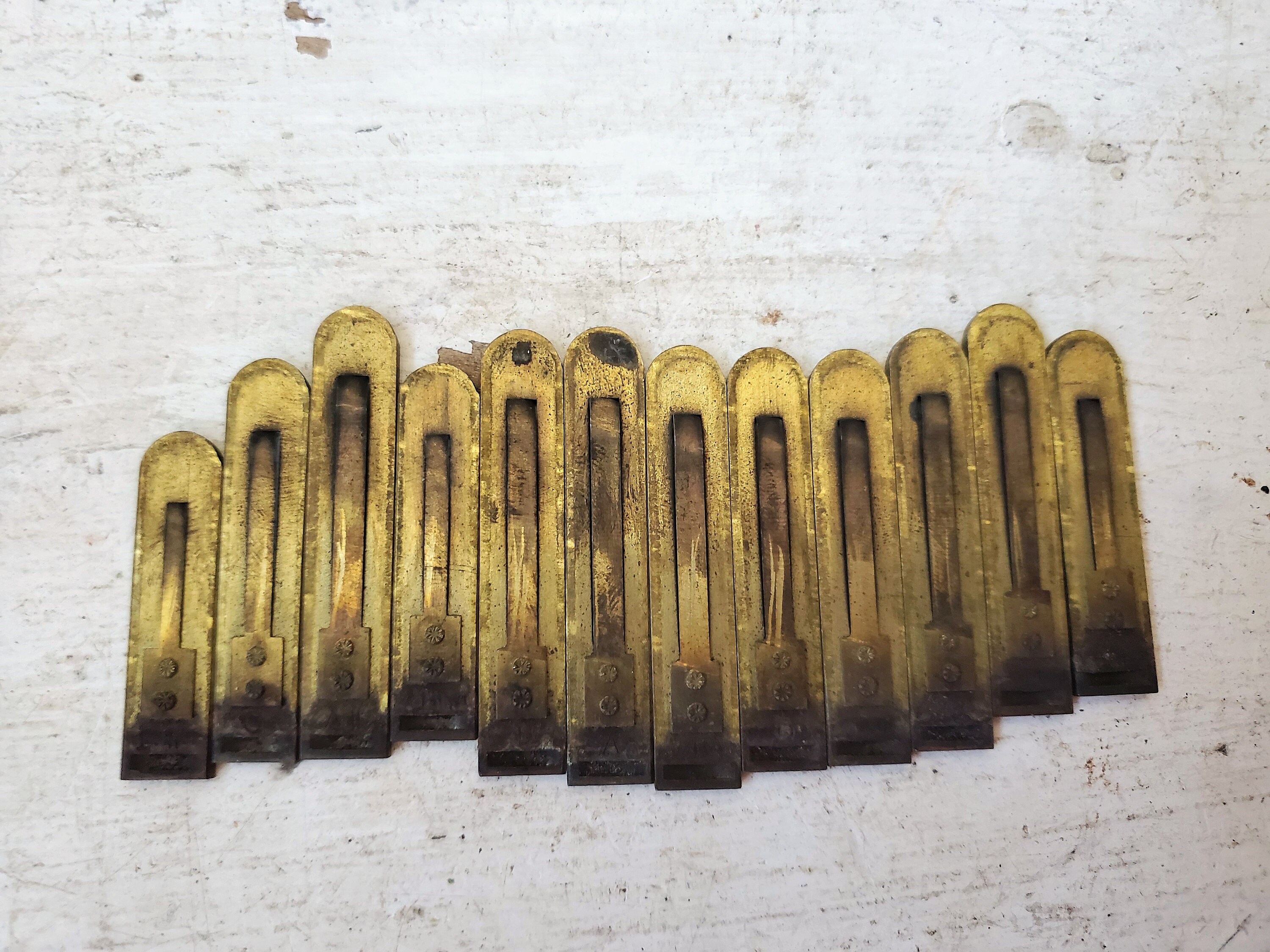 12 brass pump organ reeds antique vintage musical instrument | Etsy