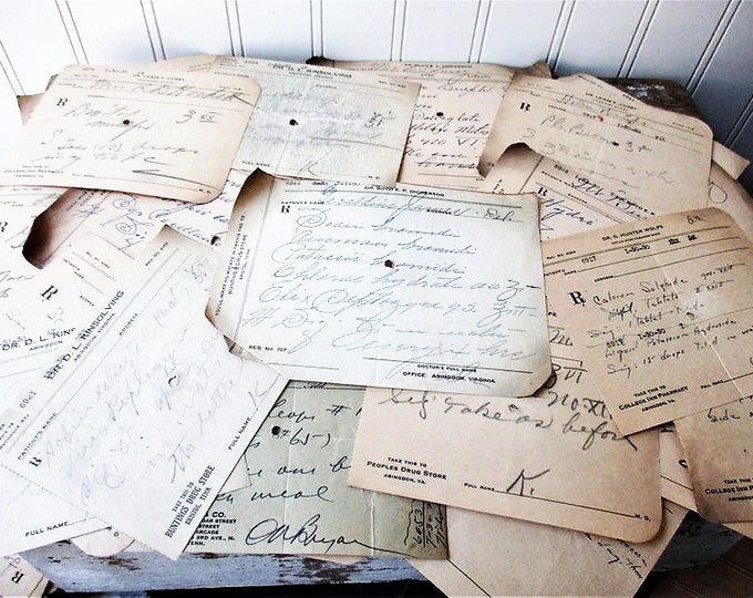 30 Vintage Prescription Forms Rx Paper Script Handwriting 1920s-30s VA ...