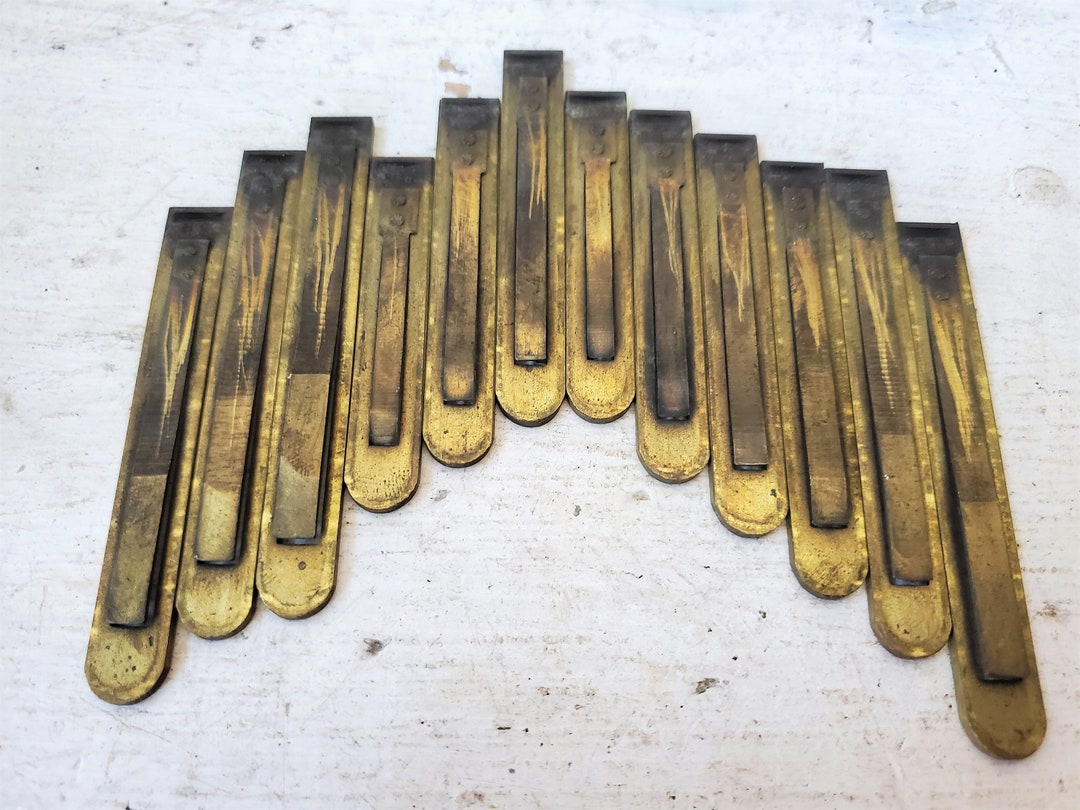 Antique Brass Pump Organ Reeds, Group of 12 , Vintage Musical ...