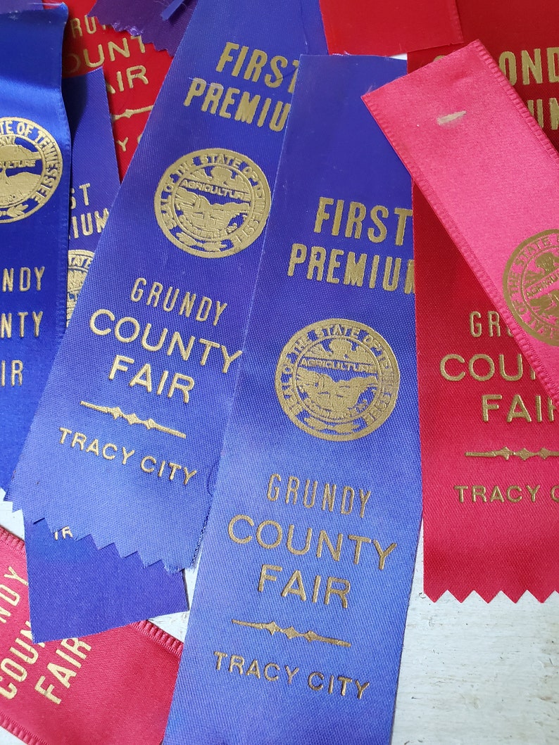 30 vintage county fair ribbons satin prize award ribbons | Etsy