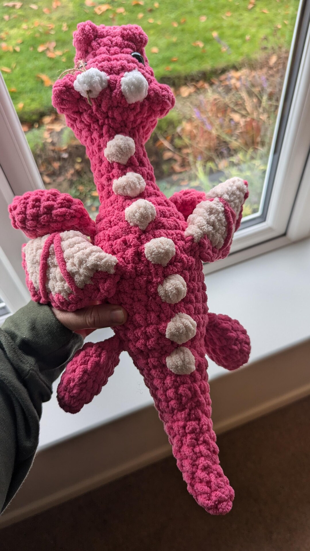 Crochet Cuddly Pink Dragon - Etsy