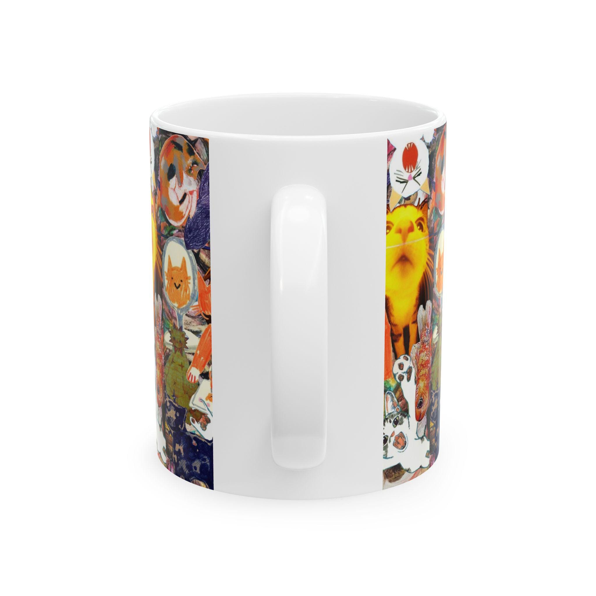 Aesthetic Retro Tumblr Funny Cat Special Design Coffee Tea Ceramic Mug ...
