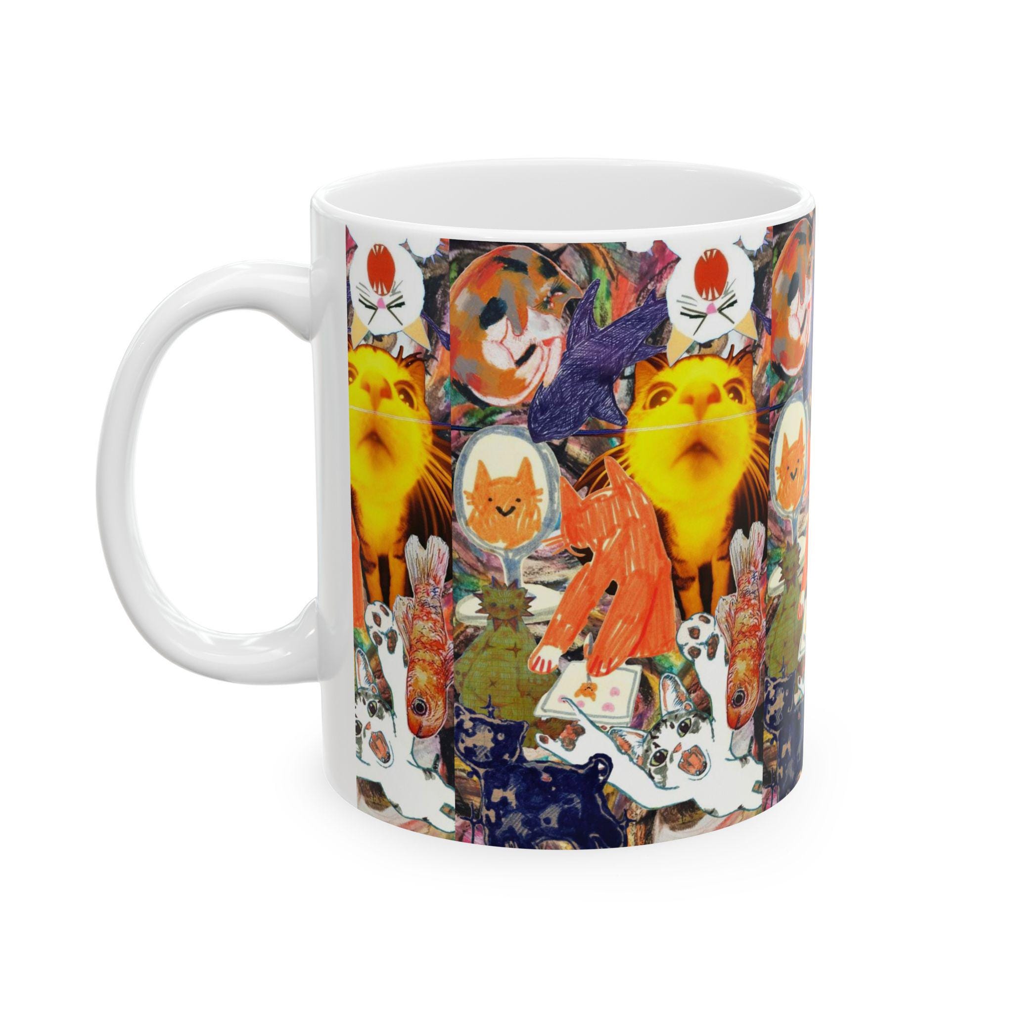 Aesthetic Retro Tumblr Funny Cat Special Design Coffee Tea Ceramic Mug ...