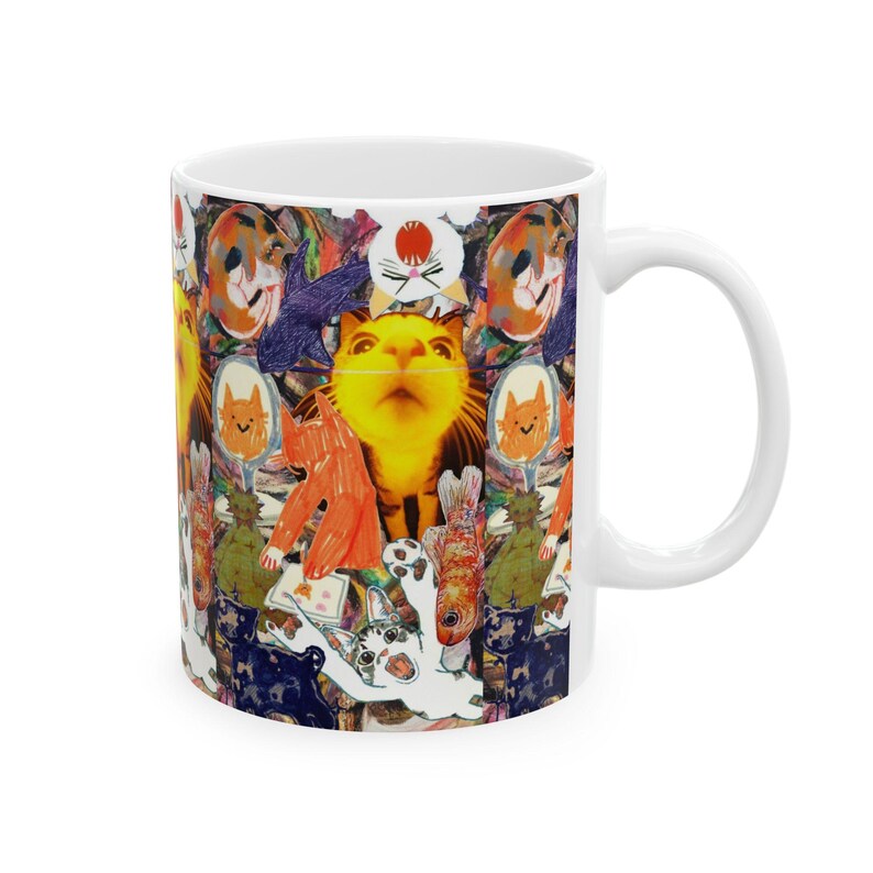 Aesthetic Retro Tumblr Funny Cat Special Design Coffee Tea Ceramic Mug ...