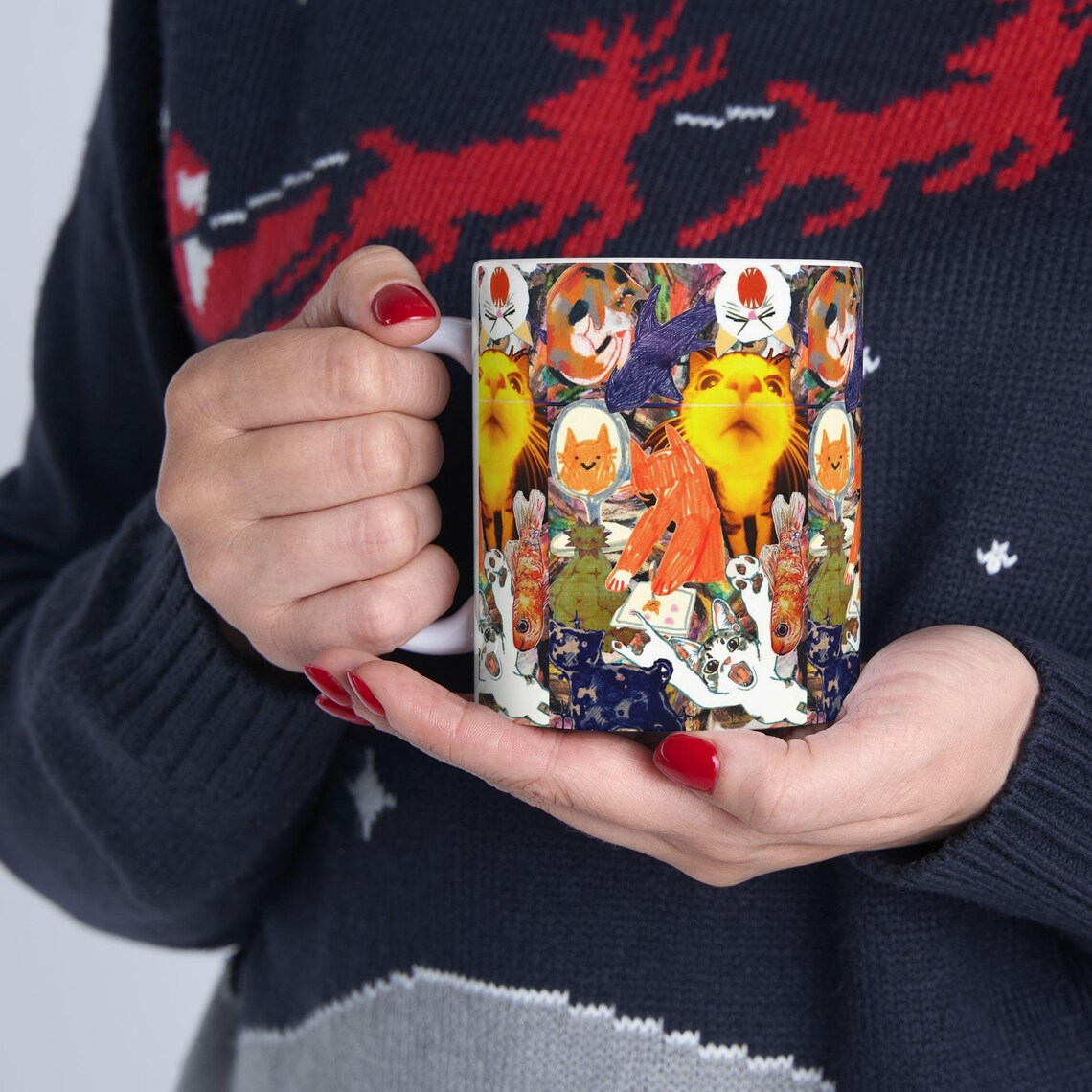 Aesthetic Retro Tumblr Funny Cat Special Design Coffee Tea Ceramic Mug ...