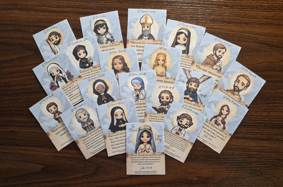 Printable Catholic Saint Cards | Homeschool Religious Education | Saint ...