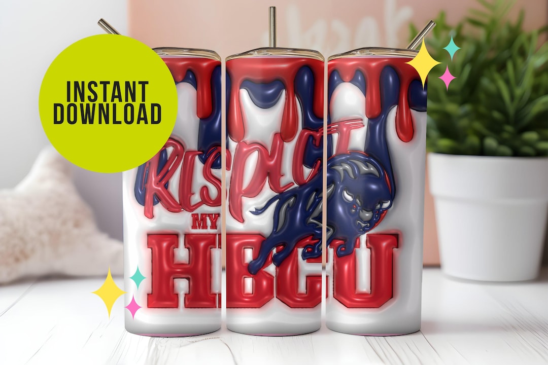 Howard University, Inflated, Puffy, 3D HBCU, Drip, Bison, Blue and Red ...