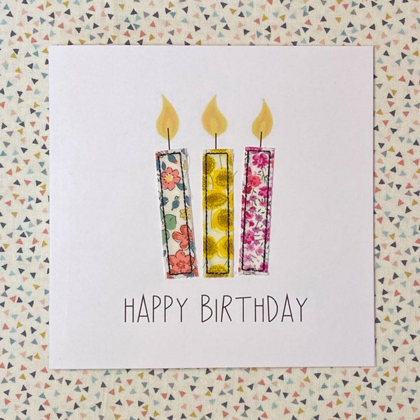 Birthday Candles Card Happy Birthday Card Bright Fun Card | Etsy