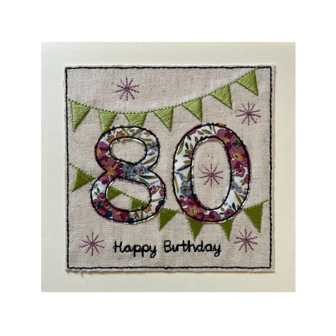 Age 80 Card 80th Birthday Card Liberty Floral 80th Card - Etsy