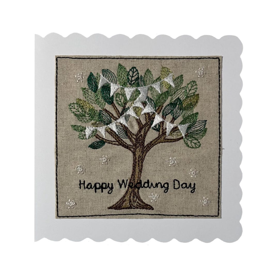 Forest Wedding Card, Tree Wedding Card, Tree Textile Card, Woodland ...