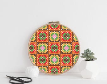 Granny Squares - Cross Stitch Pattern - PDF Download - Etsy