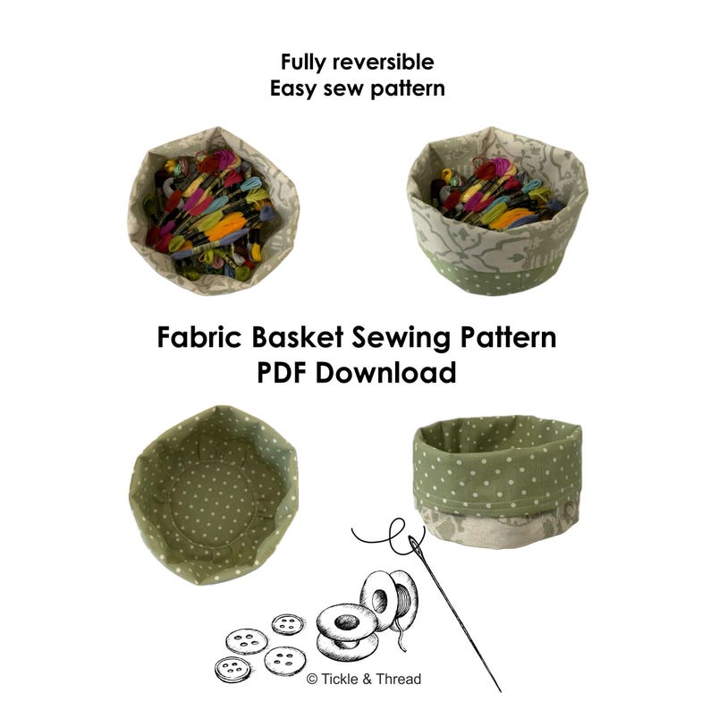 Fabric Storage Basket Sewing Pattern - PDF (download) - Etsy