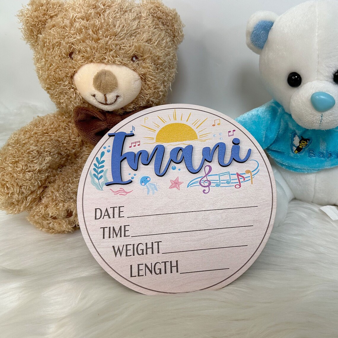 Personalized Baby Arrival Announcement Sign, Baby Name With Birth Stats ...