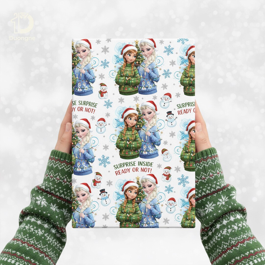 Frozen Christmas Wrapping Paper: Elsa & Anna Gift Wrap for Kids - Etsy