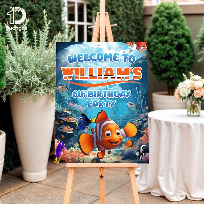 Personalized Finding Nemo Welcome Sign, Custom Name Age Undersea ...