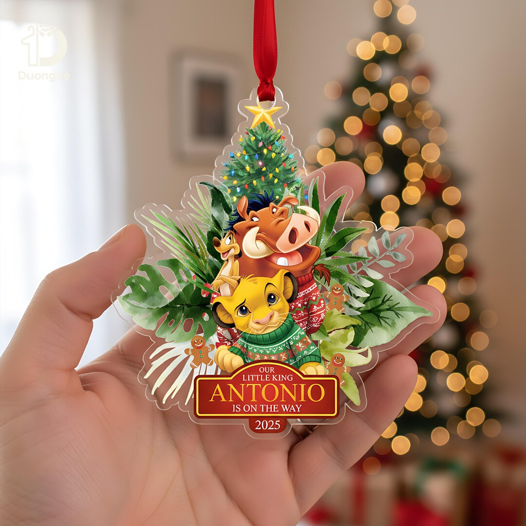 Personalized Simba Christmas Ornament: Custom Lion King Acrylic Gift - Etsy