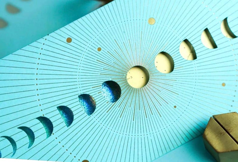 Phases of Moon Pop up Card - Etsy