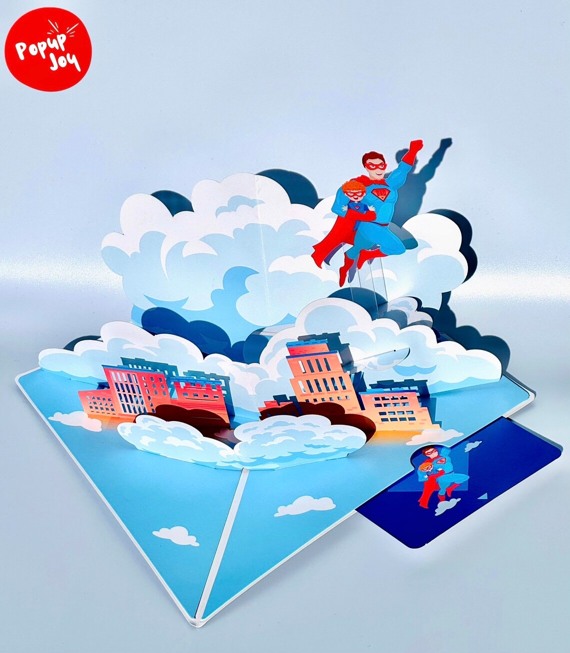 Flying Super Dad 3D Pop up Card, Father’s Day, Birthday, Greeting Card ...