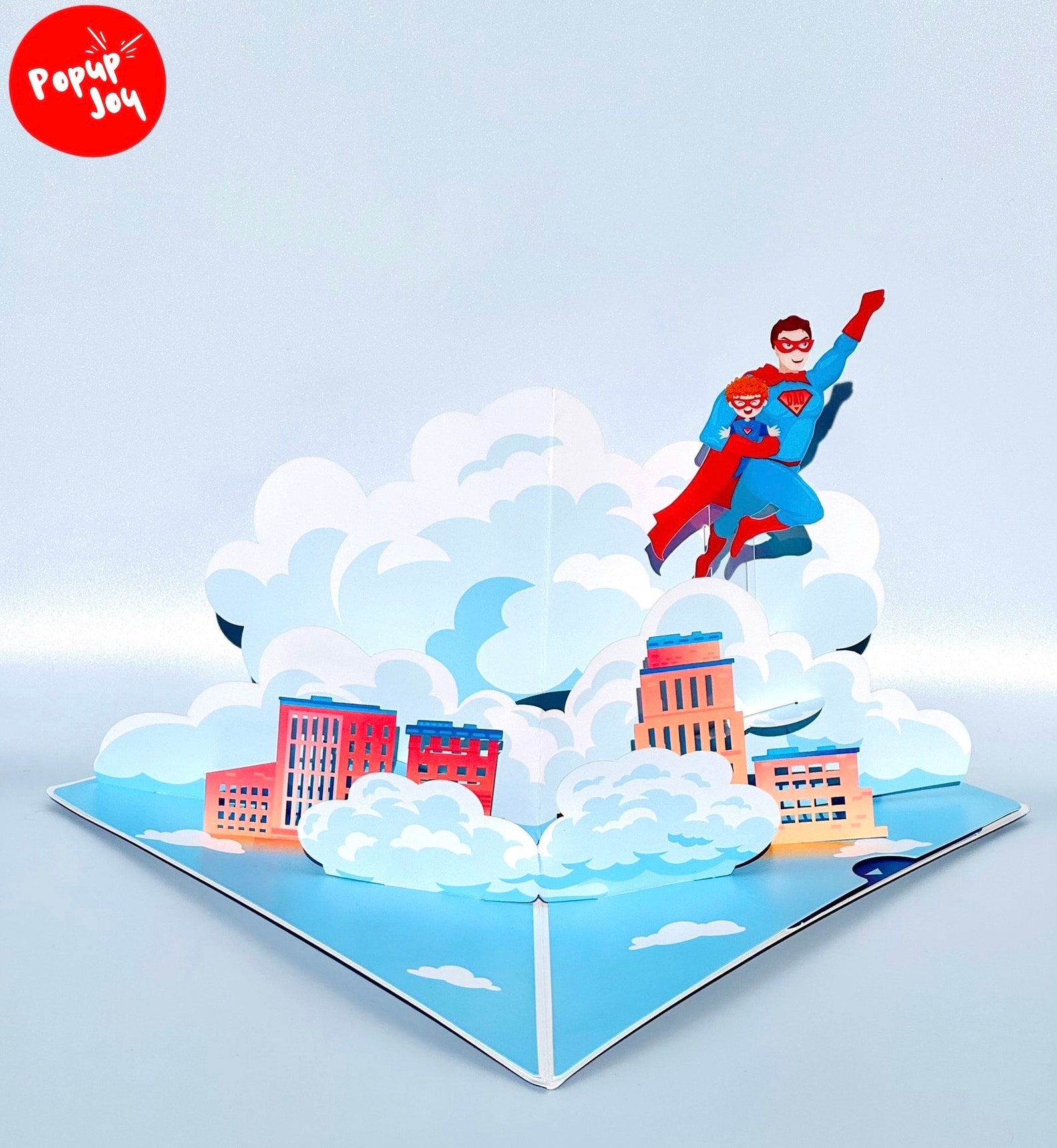 Flying Super Dad 3D Pop up Card, Father’s Day, Birthday, Greeting Card ...