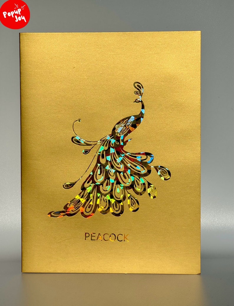 Crystal Rainbow Peacock 3D Pop up Card: Greeting Card, Birthday Card ...