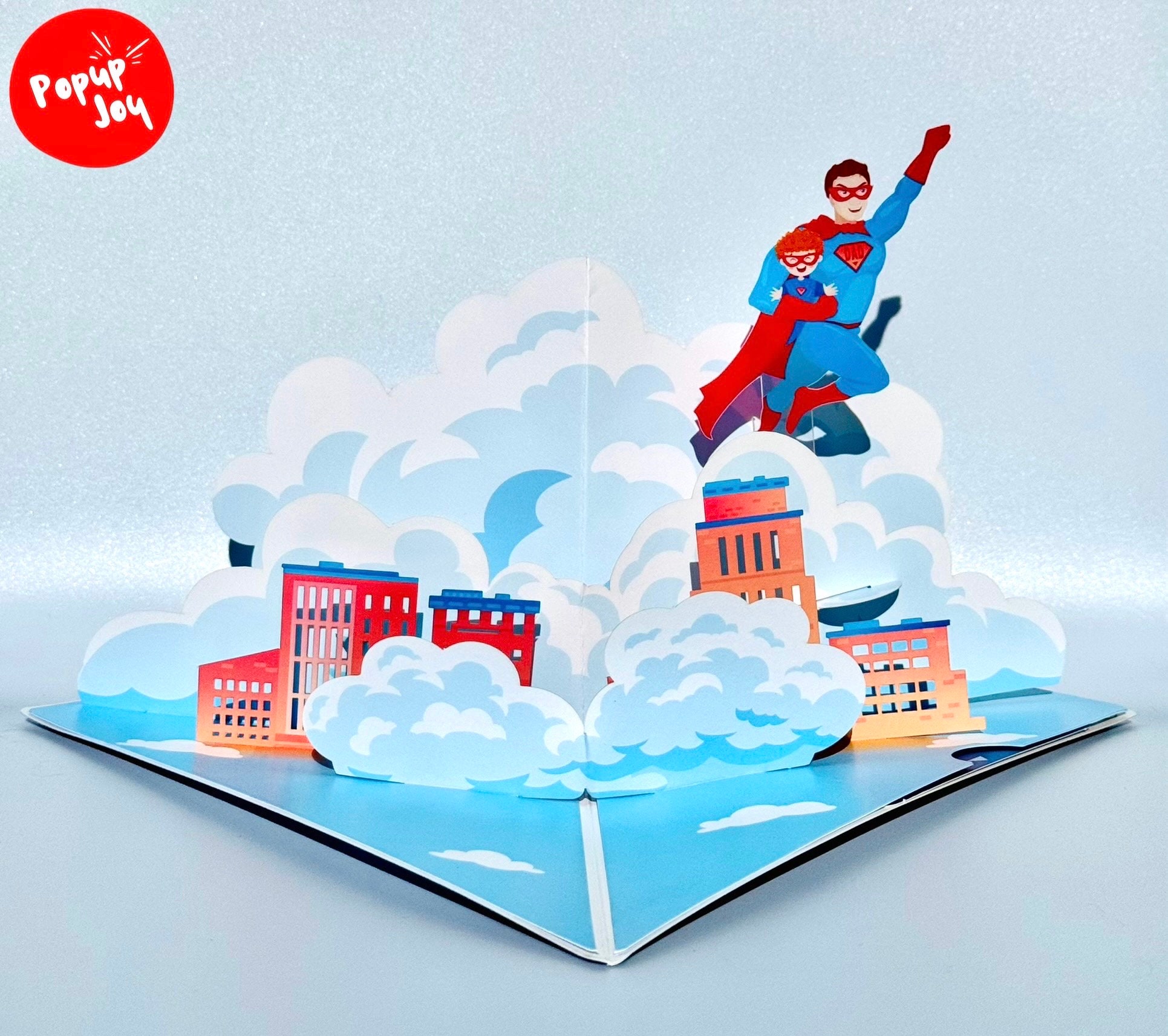 Flying Super Dad 3D Pop up Card, Father’s Day, Birthday, Greeting Card ...