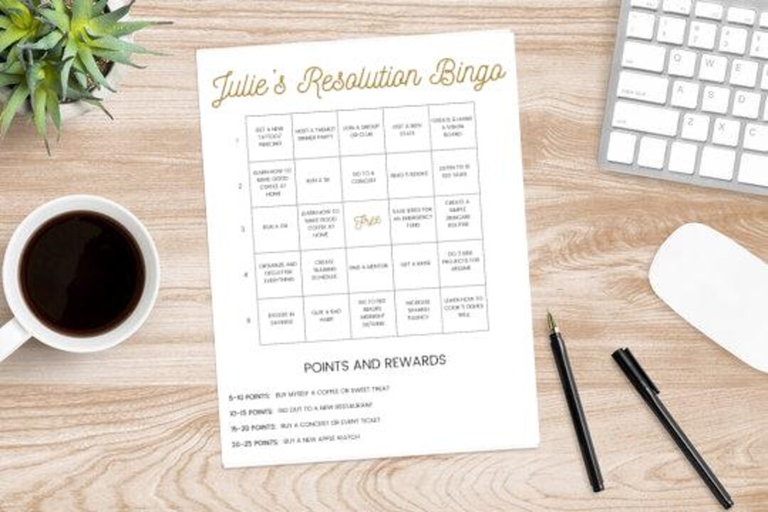 Resolution Bingo, Goal Setting Template, Printable Bingo, Resolution ...