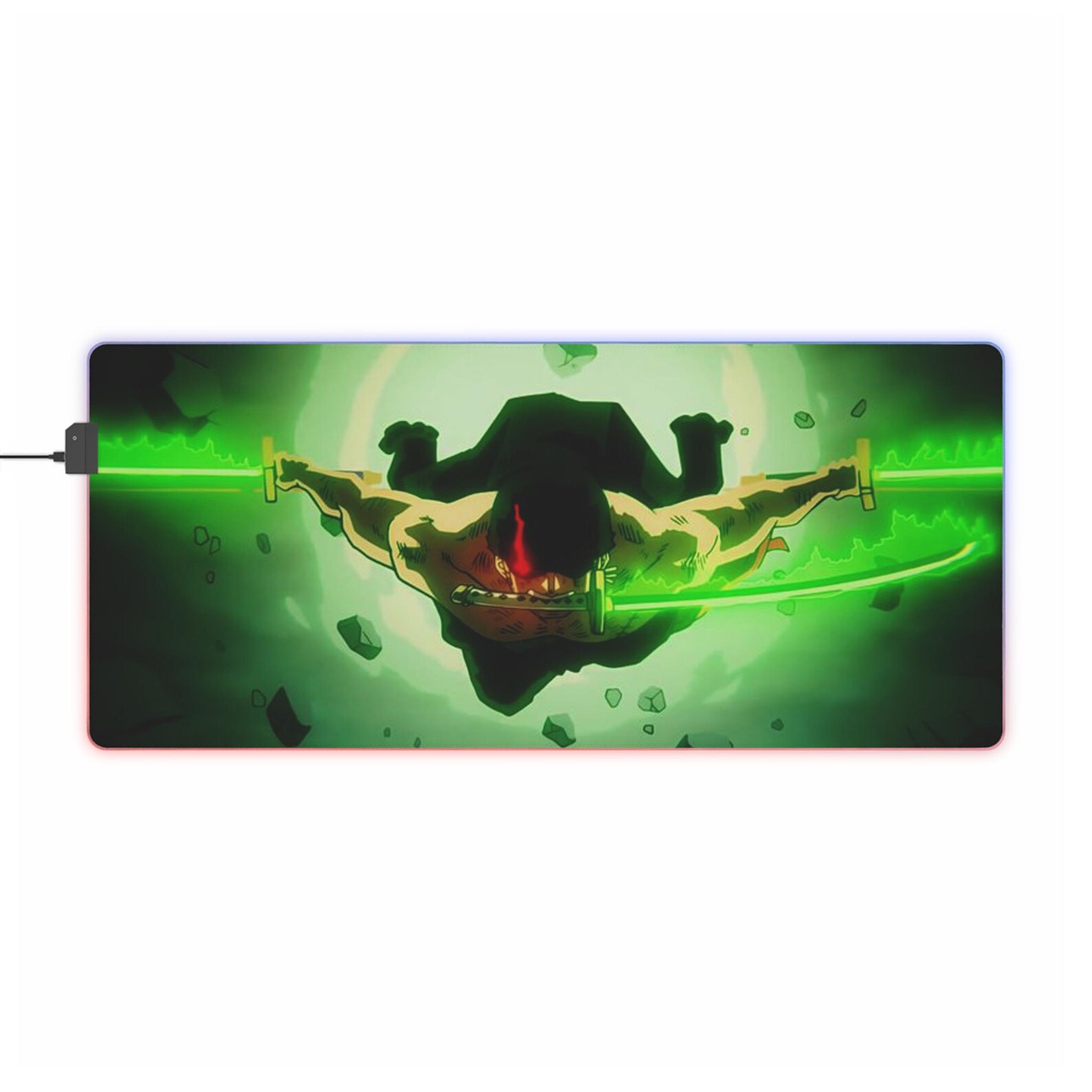 Anime LED Gaming Mouse Pad, One Piece, Roronoa Zoro , Keyboard Mat ...
