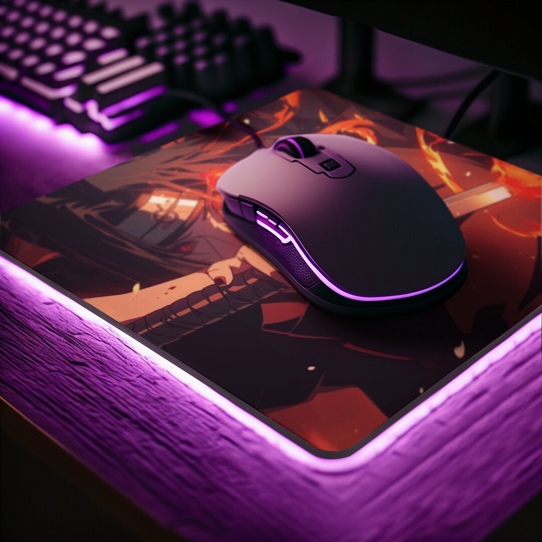Anime LED Gaming Mouse Pad, Naruto, Itachi Uchiha, Keyboard Mat, Large ...