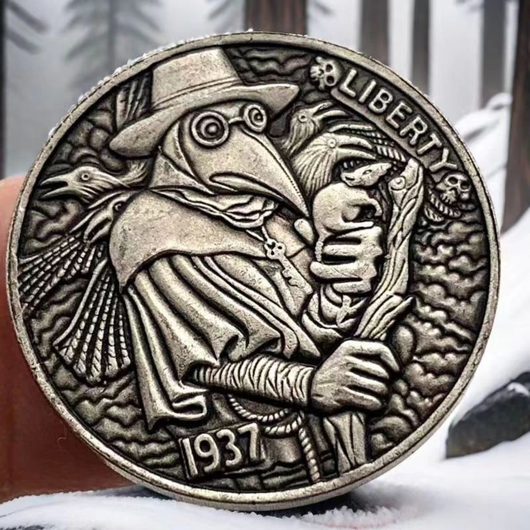 1937 Plague Doctor Silver Coin, Sharp-beaked Orc Commemorative Coin ...