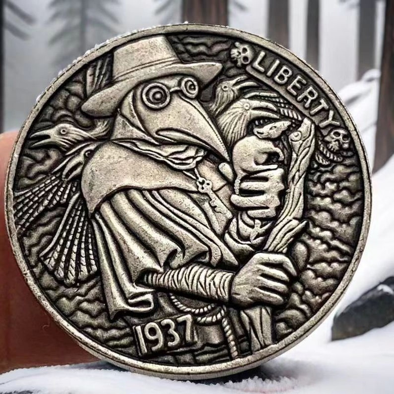 1937 Plague Doctor Silver Coin, Sharp-beaked Orc Commemorative Coin ...