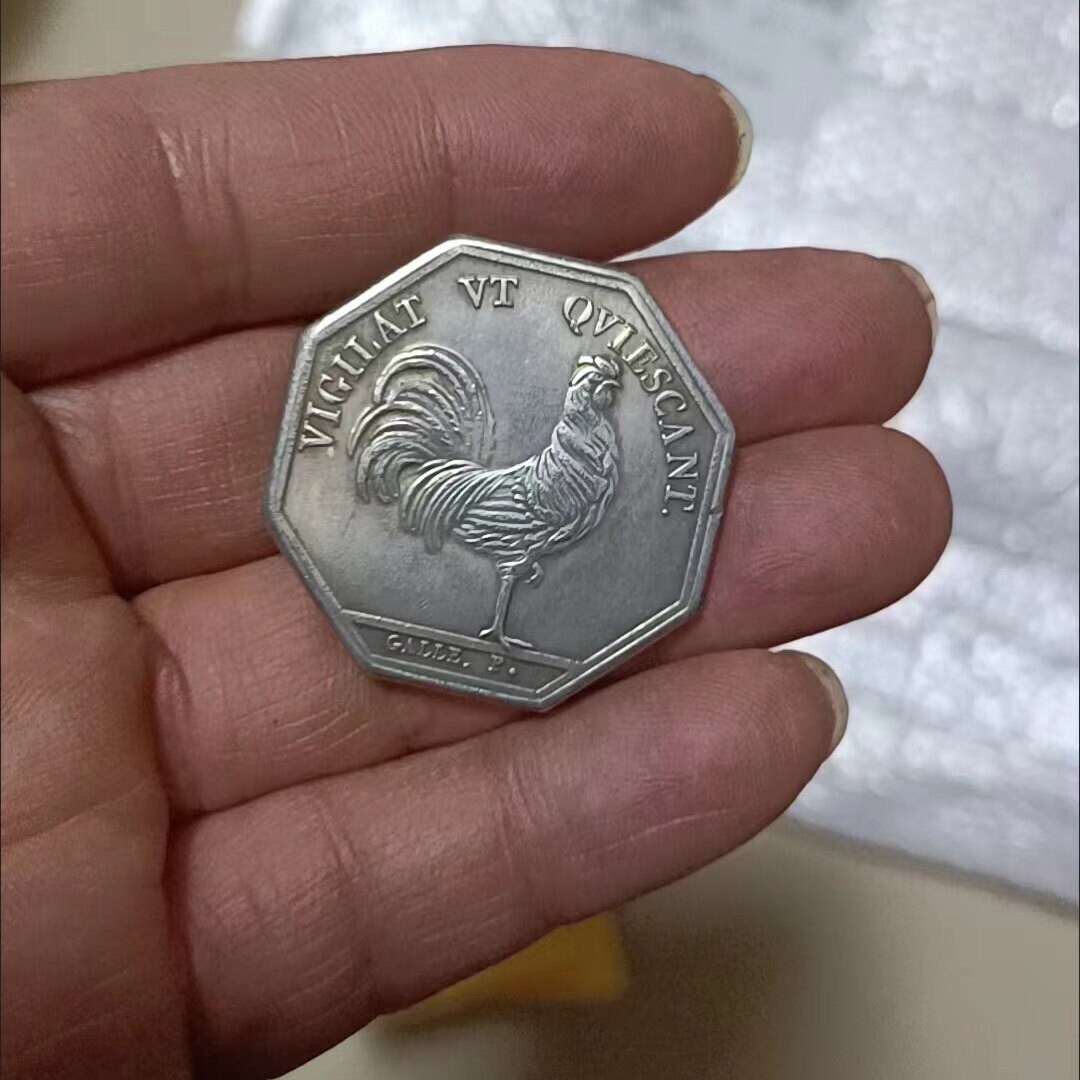Octagonal Rooster Coin, Latin French Louis Commemorative Coin, a Coin ...