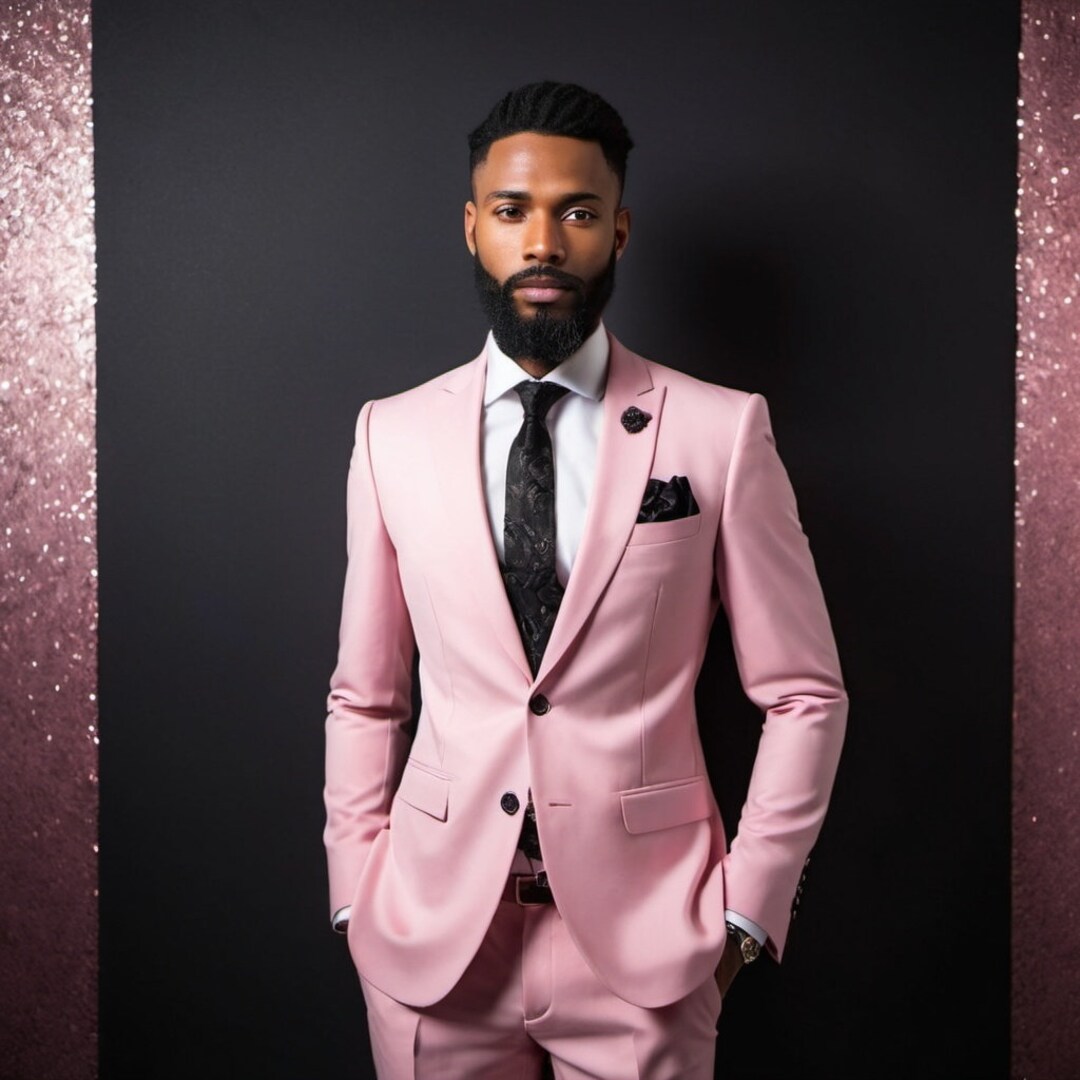 Pink Suit for Men, Two Piece Suit, Slim Fit Suit, Groom and Groomsmen ...