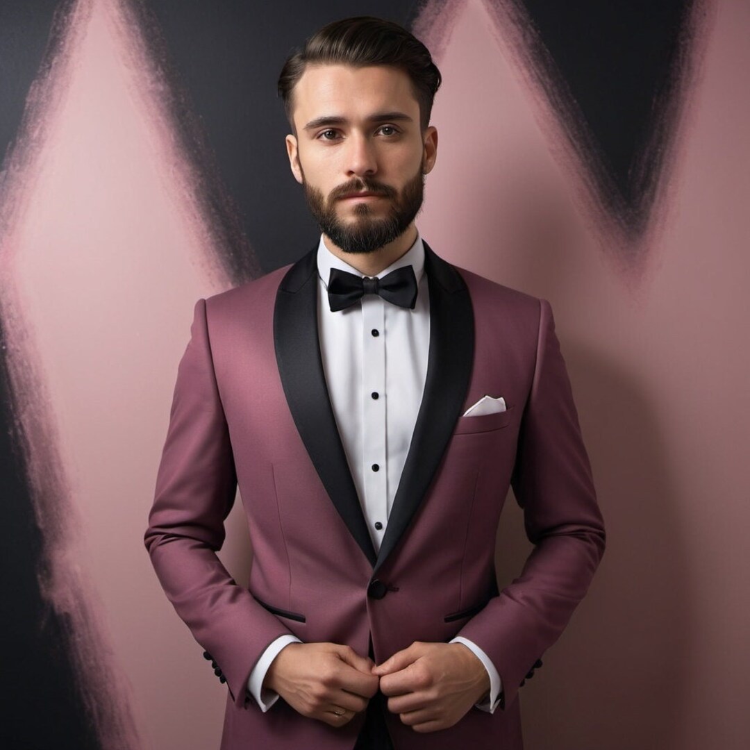 Dusty Rose Suit for Men, Two Piece Suit, Slim Fit Suit, Groom and ...