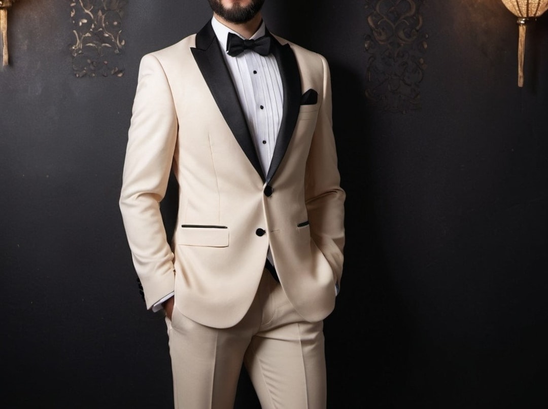 Cream Tuxedo Suit: Slim Fit Two-piece Wedding Suit - Etsy