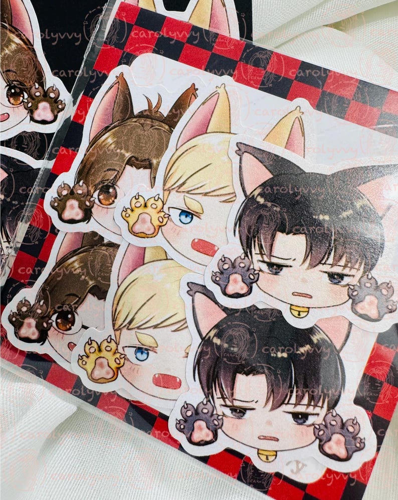 Chibi Levi Hans Erwin Sticker Pack| Attack on Titan| AOT Merch Decal - Etsy
