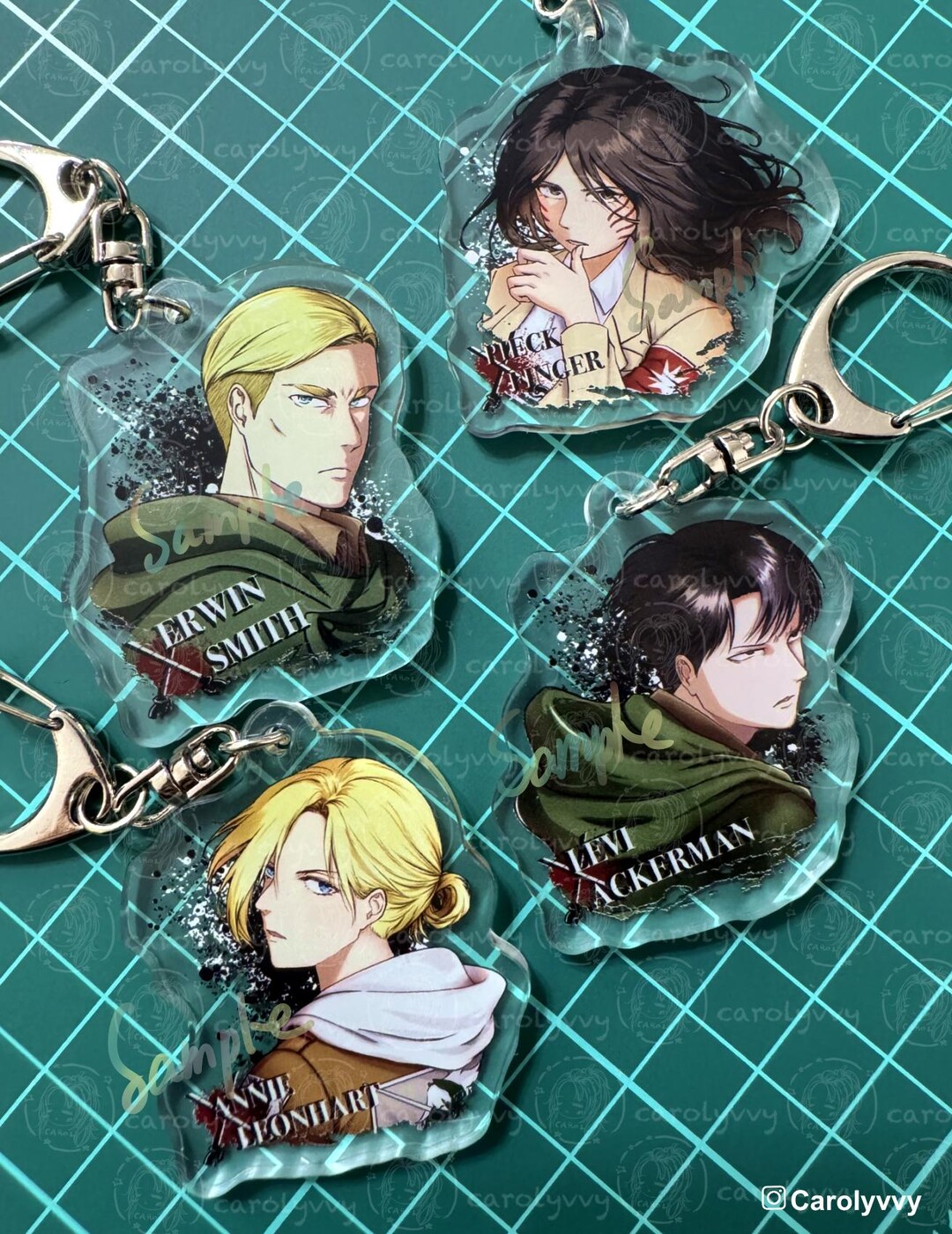 AOT Acrylic Keychain | Attack on Titan | , Erwin Smith, Levi Ackerman ...