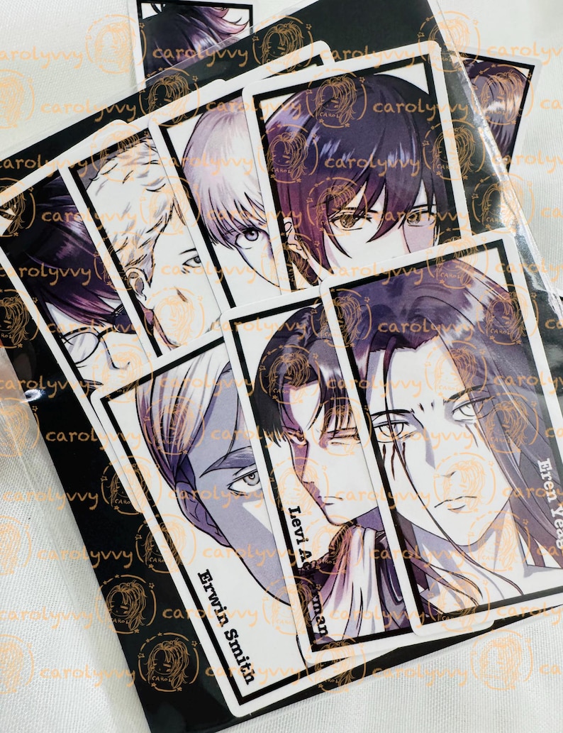 AOT Sticker Set| Attack on Titan Waterproof Decal | Eren, Erwin, Reiner ...