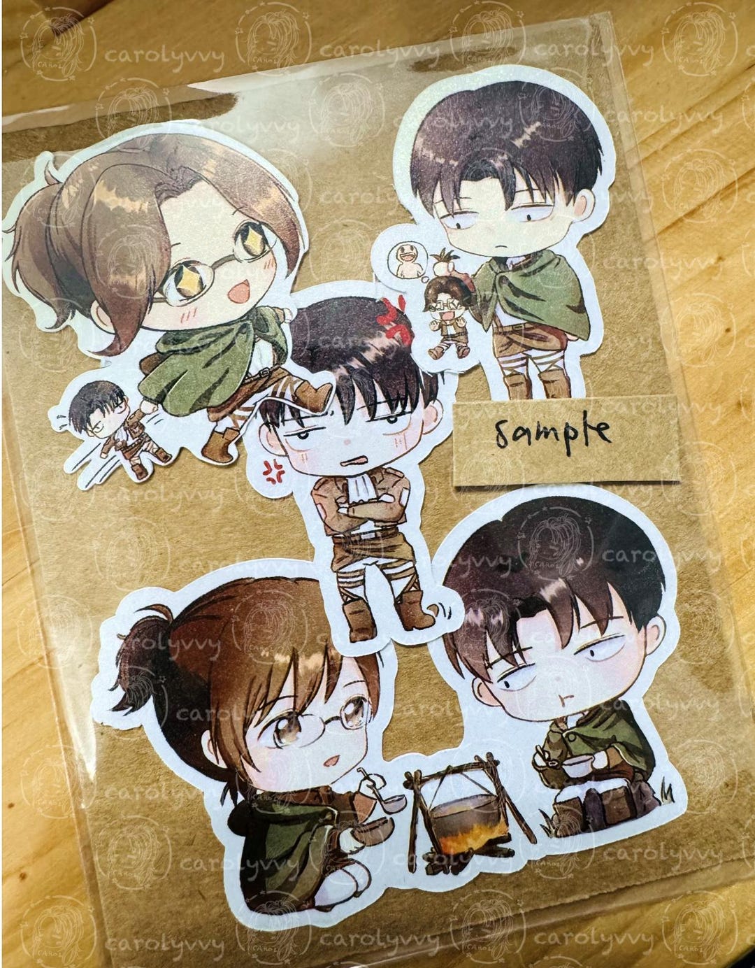 Chibi Levihan Sticker Set B| Attack on Titan Decal Hange Zoe, Levi ...