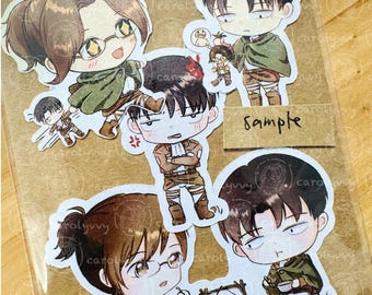 Chibi Levihan Sticker Set B| Attack on Titan Decal Hange Zoe, Levi ...